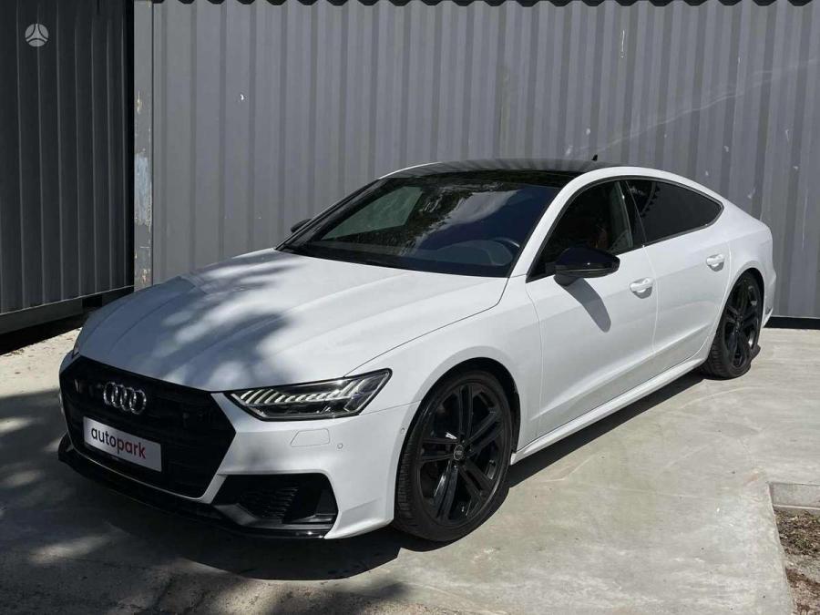 White Audi S7 2022 in Vilnius, with an engine capacity of 2.89 L and mileage of 61 thousand km for 49900 €, photo 1 on AUTOMOTO.COM.LV