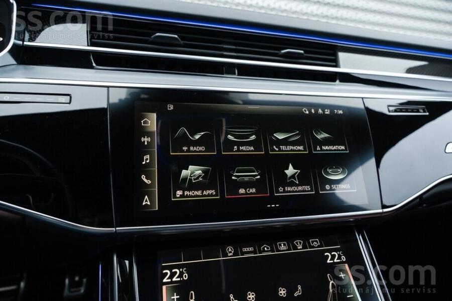 Melns Audi S8 2020 Rīga, ar dzinēja tilpumu 4.00 L un nobraukumu 68 tūkst. km par 79900 €, foto 22 vietnē AUTOMOTO.COM.LV