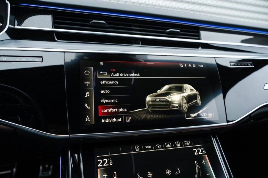 Melns Audi S8 2020 Mārupe, ar dzinēja tilpumu 4.00 L un nobraukumu 68 tūkst. km par 79900 €, foto 24 vietnē AUTOMOTO.COM.LV