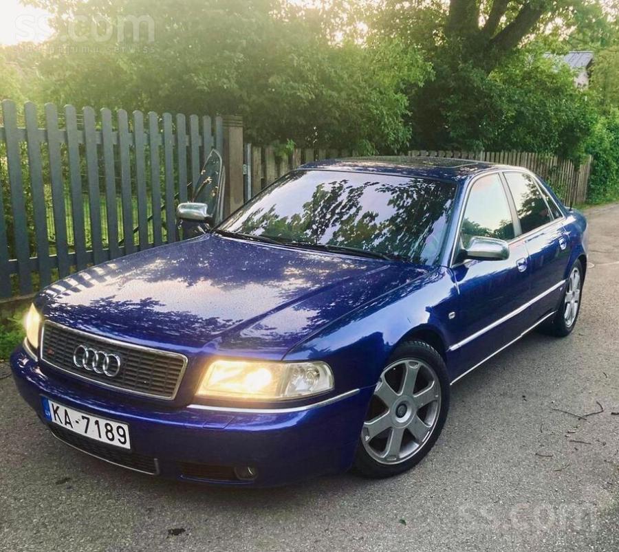 Blue Audi S8 1999 in Riga, with an engine capacity of 4.00 L and mileage of 312 thousand km for 6000 €, photo 1 on AUTOMOTO.COM.LV