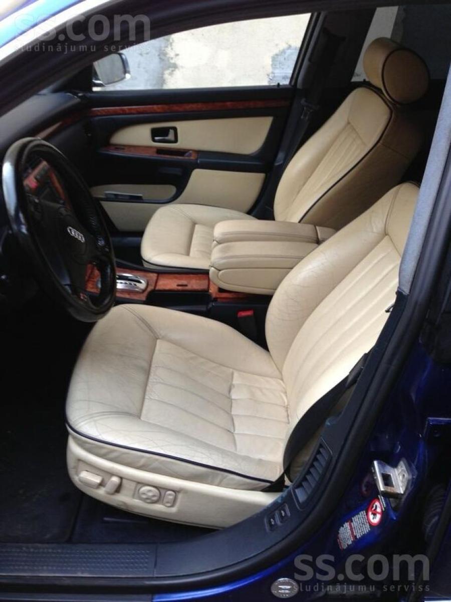 Blue Audi S8 1999 in Riga, with an engine capacity of 4.00 L and mileage of 312 thousand km for 6000 €, photo 6 on AUTOMOTO.COM.LV