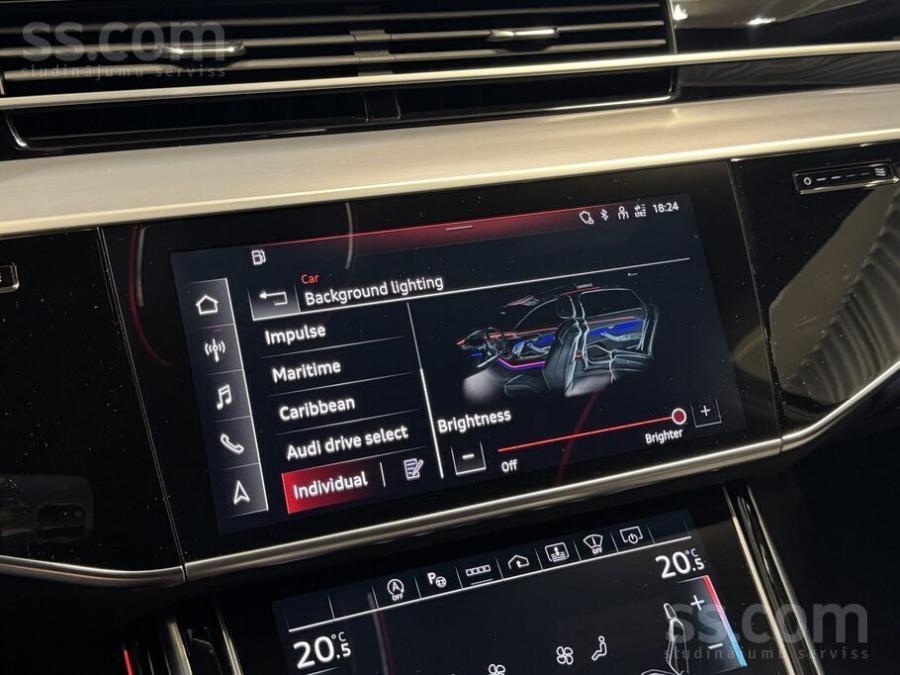 Pelēks Audi S8 2022 Rīga, ar dzinēja tilpumu 4.00 L un nobraukumu 87 tūkst. km par 81490 €, foto 23 vietnē AUTOMOTO.COM.LV