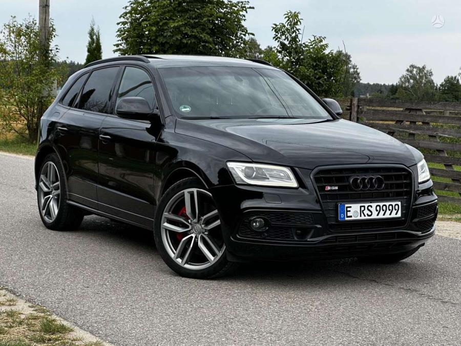 Black Audi SQ5 2016 in Vilnius, with an engine capacity of 2.97 L and mileage of 216 thousand km for 18550 €, photo 1 on AUTOMOTO.COM.LV