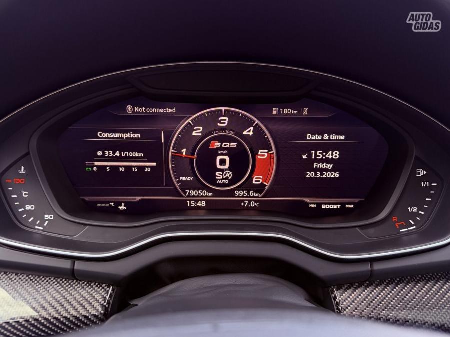 Black Audi SQ5 2020 in Vilnius, with an engine capacity of 3.00 L and mileage of 79 thousand km for 37000 €, photo 37 on AUTOMOTO.COM.LV