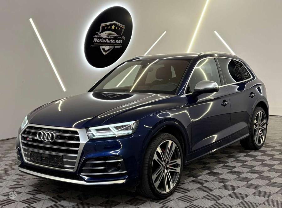 Blue Audi SQ5 2017 in Marijampole, with an engine capacity of 3.00 L and mileage of 218 thousand km for 22999 €, photo 17 on AUTOMOTO.COM.LV