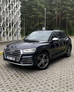 Blue Audi SQ5 2018 in Vilnius, with an engine capacity of 3.00 L and mileage of 92 thousand km for 27900 €, photo  on AUTOMOTO.COM.LV