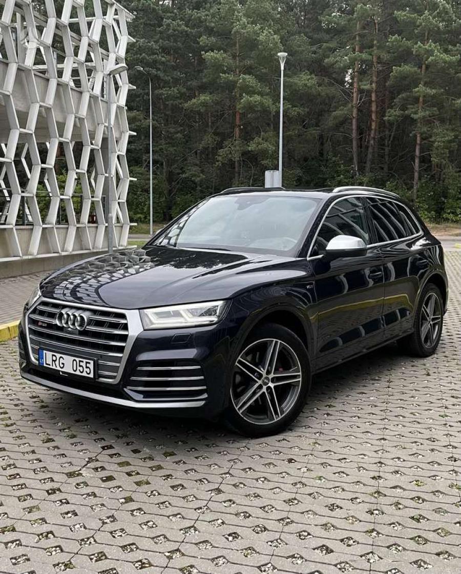 Zils Audi SQ5 2018 Viļņa, ar dzinēja tilpumu 3.00 L un nobraukumu 92 tūkst. km par 27900 €, foto 1 vietnē AUTOMOTO.COM.LV