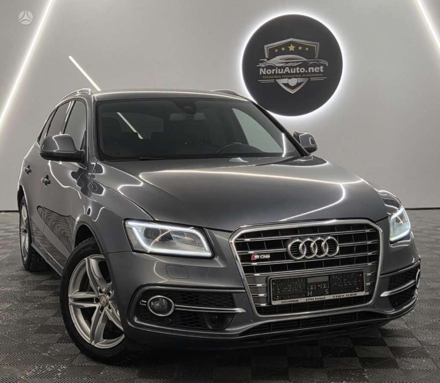 Pelēks Audi SQ5 2013 Marijampole, ar dzinēja tilpumu 2.97 L un nobraukumu 218 tūkst. km par 15999 €, foto 1 vietnē AUTOMOTO.COM.LV