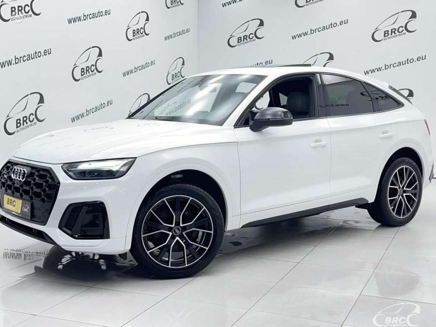 White Audi SQ5 2022 in Vilnius, with an engine capacity of 3.00 L and mileage of 14 thousand km for 35900 €, photo 1 on AUTOMOTO.COM.LV