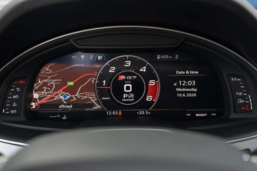 Melns Audi SQ7 2018 Viļņa, ar dzinēja tilpumu 3.96 L un nobraukumu 203 tūkst. km par 37999 €, foto 28 vietnē AUTOMOTO.COM.LV