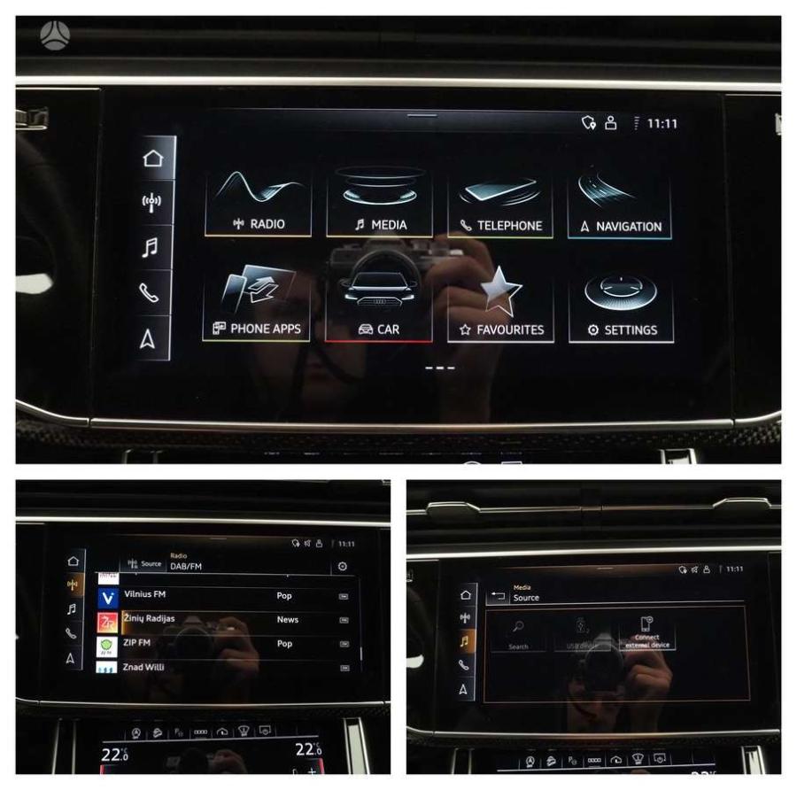 Black Audi SQ7 2021 in Vilnius, with an engine capacity of 4.00 L and mileage of 138 thousand km for 59000 €, photo 21 on AUTOMOTO.COM.LV