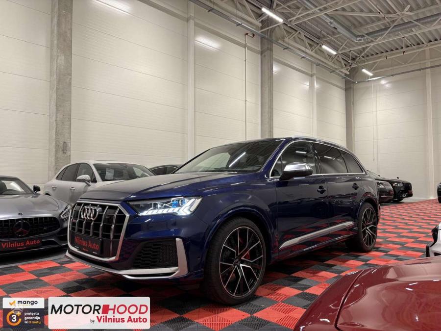 Zils Audi SQ7 2020 Viļņa, ar dzinēja tilpumu 3.96 L un nobraukumu 100 tūkst. km par 57990 €, foto 1 vietnē AUTOMOTO.COM.LV
