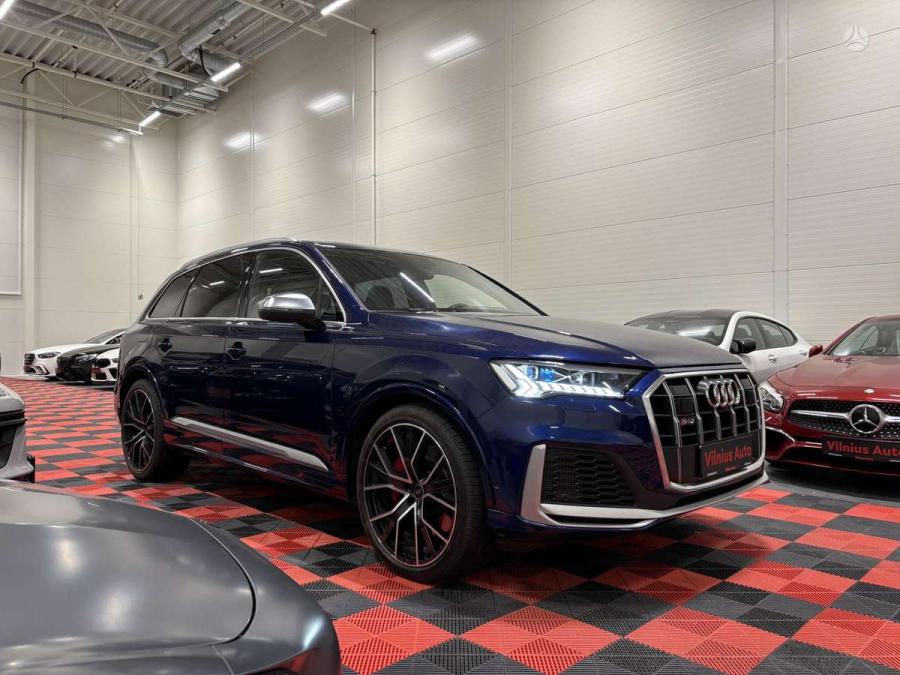 Zils Audi SQ7 2020 Viļņa, ar dzinēja tilpumu 3.96 L un nobraukumu 100 tūkst. km par 57990 €, foto 3 vietnē AUTOMOTO.COM.LV