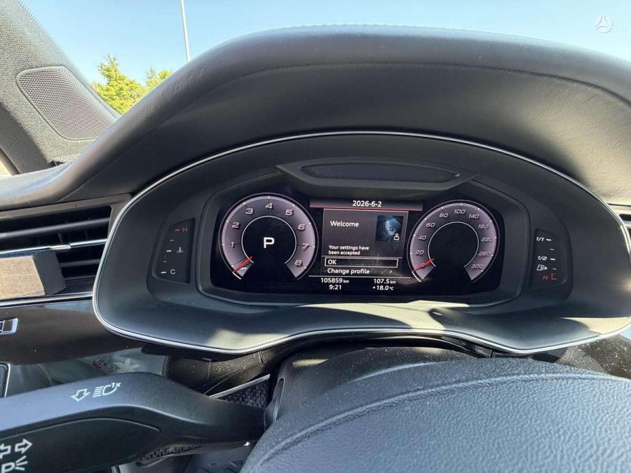 Blue Audi SQ7 2020 in Vilnius, with an engine capacity of 3.96 L and mileage of 109 thousand km for 52000 €, photo 17 on AUTOMOTO.COM.LV