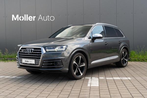 Grey Audi SQ7 2017 in Vilnius, with an engine capacity of 4.00 L and mileage of 200 thousand km for 29950 €, photo 3 on AUTOMOTO.COM.LV
