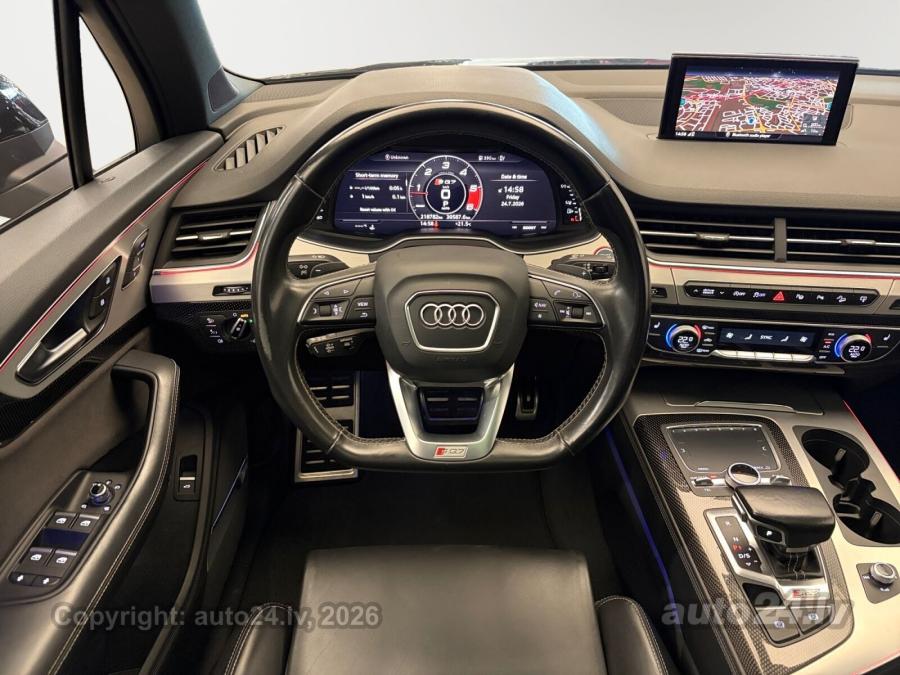 Grey Audi SQ7 2017 in Tallinn, with an engine capacity of 4.00 L and mileage of 219 thousand km for 30900 €, photo 9 on AUTOMOTO.COM.LV