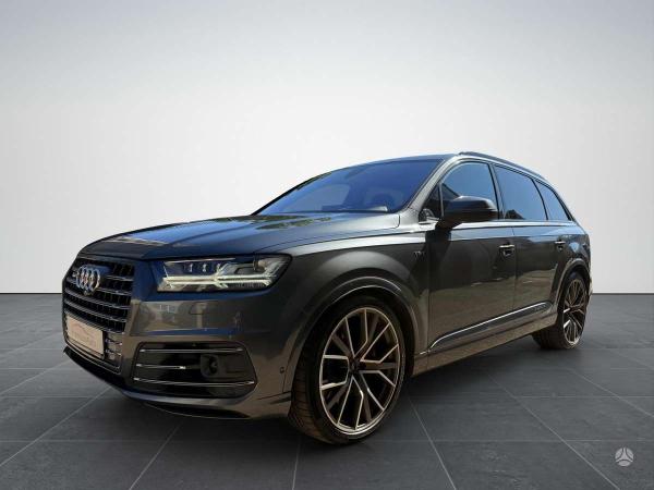 Grey Audi SQ7 2017 in Vilnius, with an engine capacity of 3.96 L and mileage of 214 thousand km for 35500 €, photo 1 on AUTOMOTO.COM.LV