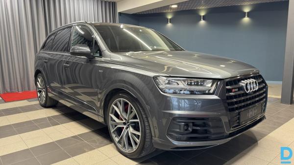 Grey Audi SQ7 2018 in Marupe, with an engine capacity of 4.00 L and mileage of 169 thousand km for 38990 €, photo 4 on AUTOMOTO.COM.LV