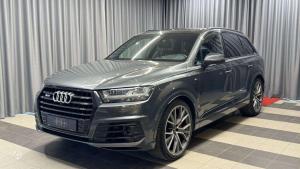 Pelēks Audi SQ7 2018 Rīga, ar dzinēja tilpumu 3.96 L un nobraukumu 169 tūkst. km par 34990 €, foto  vietnē AUTOMOTO.COM.LV