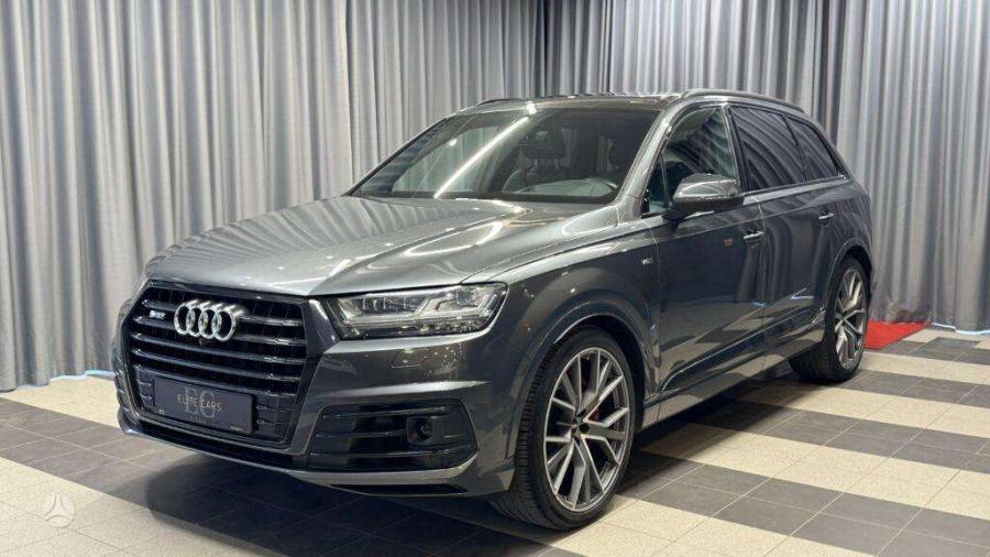 Pelēks Audi SQ7 2018 Rīga, ar dzinēja tilpumu 3.96 L un nobraukumu 169 tūkst. km par 34990 €, foto 1 vietnē AUTOMOTO.COM.LV