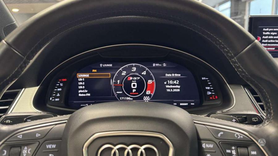 Pelēks Audi SQ7 2018 Rīga, ar dzinēja tilpumu 3.96 L un nobraukumu 169 tūkst. km par 34990 €, foto 36 vietnē AUTOMOTO.COM.LV
