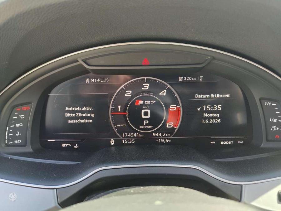 Pelēks Audi SQ7 2018 Kauņa, ar dzinēja tilpumu 3.96 L un nobraukumu 175 tūkst. km par 27900 €, foto 9 vietnē AUTOMOTO.COM.LV