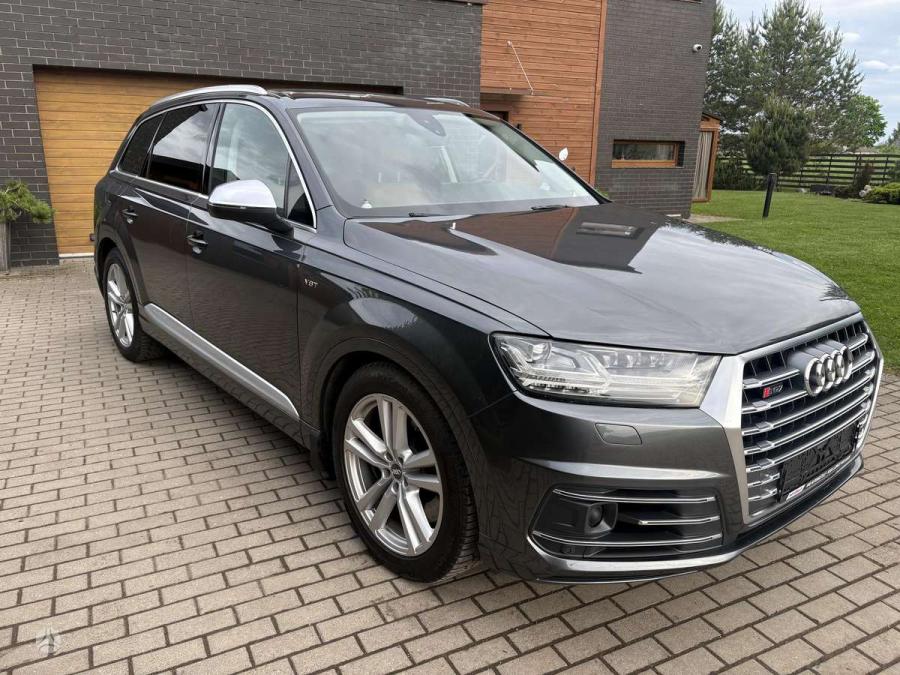 Pelēks Audi SQ7 2017 Kelmė, ar dzinēja tilpumu 3.96 L un nobraukumu 289 tūkst. km par 21000 €, foto 1 vietnē AUTOMOTO.COM.LV