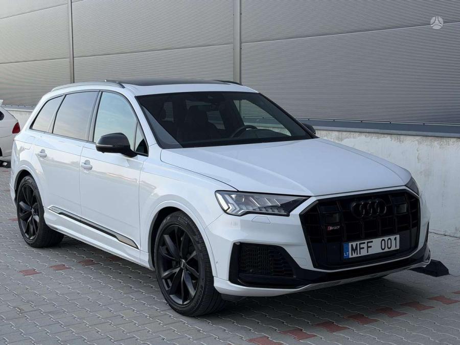 White Audi SQ7 2021 in Siauliai, with an engine capacity of 4.00 L and mileage of 64 thousand km for 58500 €, photo 1 on AUTOMOTO.COM.LV