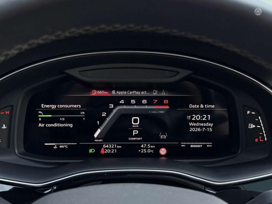 White Audi SQ7 2021 in Siauliai, with an engine capacity of 4.00 L and mileage of 64 thousand km for 58500 €, photo 25 on AUTOMOTO.COM.LV