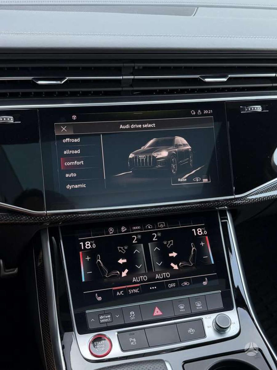 White Audi SQ7 2021 in Siauliai, with an engine capacity of 4.00 L and mileage of 64 thousand km for 58500 €, photo 26 on AUTOMOTO.COM.LV
