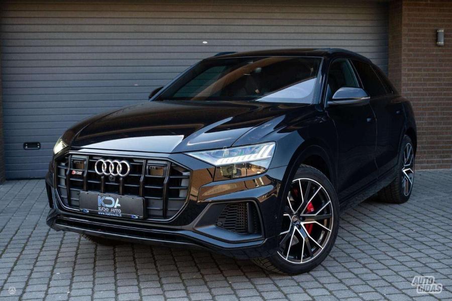 Black Audi SQ8 2020 in Marijampole, with an engine capacity of 4.00 L and mileage of 139 thousand km for 59950 €, photo 4 on AUTOMOTO.COM.LV