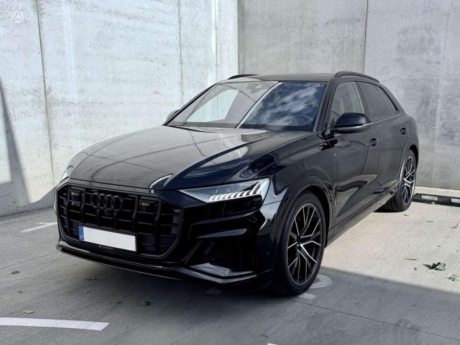 Black Audi SQ8 2020 in Vilnius, with an engine capacity of 4.00 L and mileage of 122 thousand km for 69000 €, photo 6 on AUTOMOTO.COM.LV