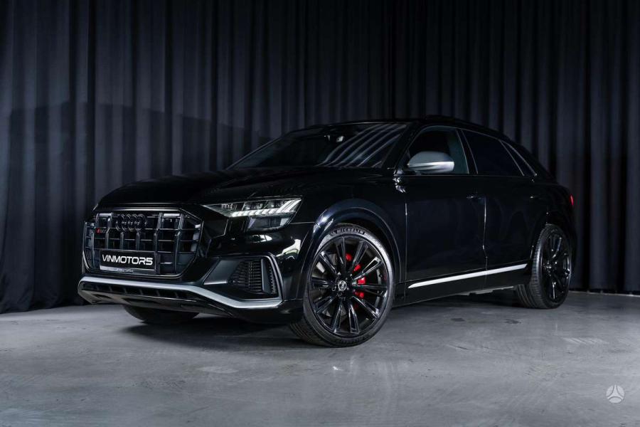 Black Audi SQ8 2023 in Vilnius, with an engine capacity of 4.00 L and mileage of 73 thousand km for 75000 €, photo 1 on AUTOMOTO.COM.LV