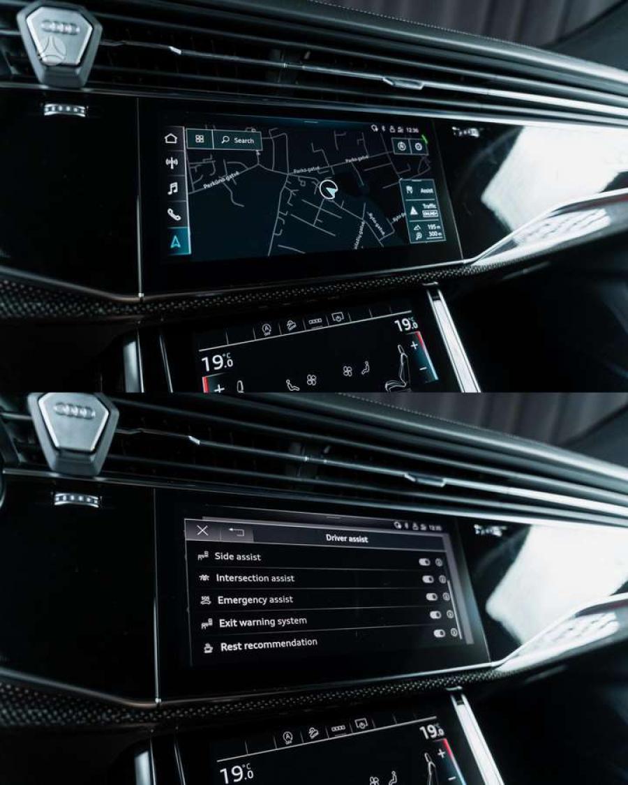 Black Audi SQ8 2023 in Vilnius, with an engine capacity of 4.00 L and mileage of 73 thousand km for 75000 €, photo 24 on AUTOMOTO.COM.LV