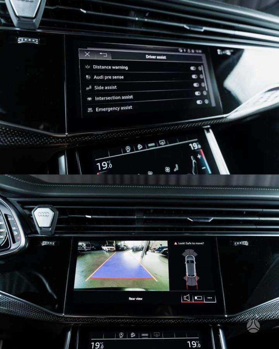 Black Audi SQ8 2023 in Vilnius, with an engine capacity of 4.00 L and mileage of 73 thousand km for 75000 €, photo 25 on AUTOMOTO.COM.LV