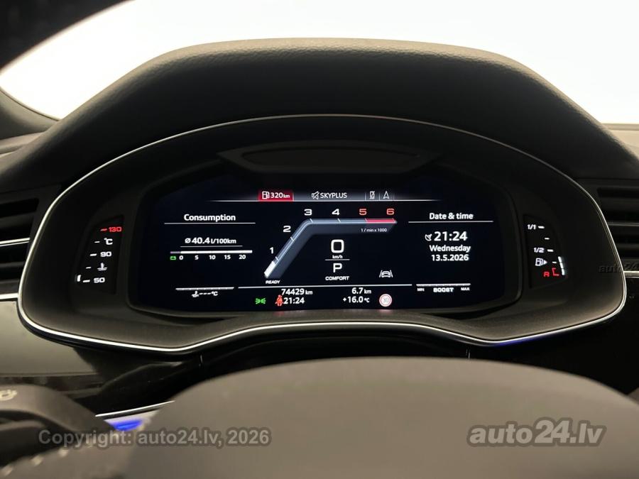 Black Audi SQ8 2020 in Tallinn, with an engine capacity of 4.00 L and mileage of 74 thousand km for 69900 €, photo 13 on AUTOMOTO.COM.LV