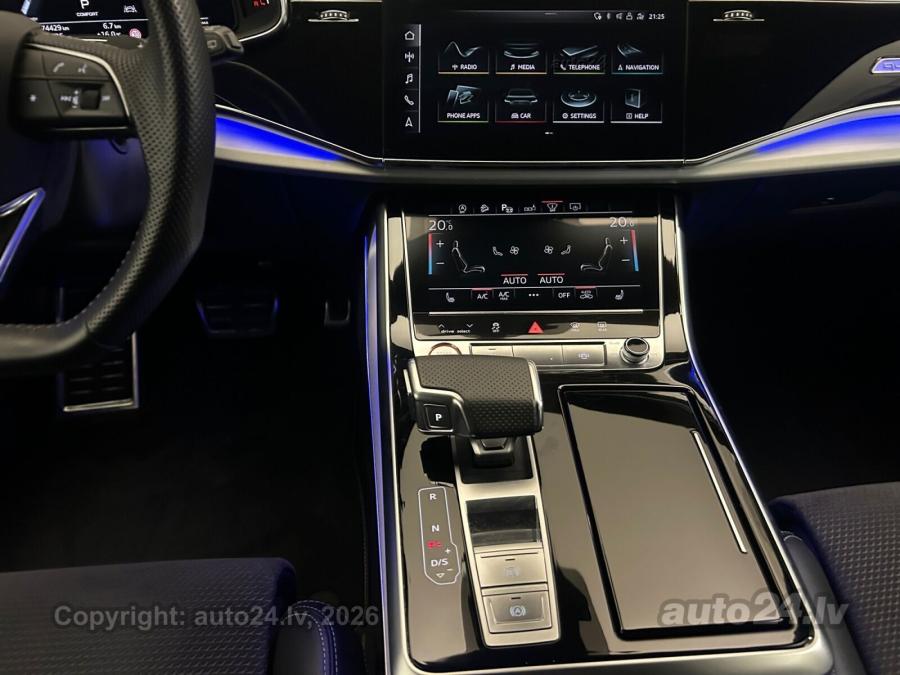 Black Audi SQ8 2020 in Tallinn, with an engine capacity of 4.00 L and mileage of 74 thousand km for 69900 €, photo 14 on AUTOMOTO.COM.LV