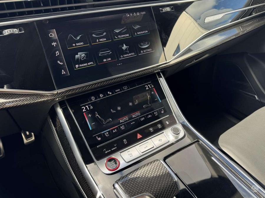 Black Audi SQ8 2022 in Vilnius, with an engine capacity of 4.00 L and mileage of 84 thousand km for 72000 €, photo 13 on AUTOMOTO.COM.LV