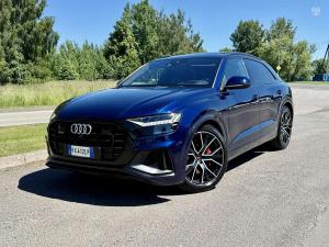 Zils Audi SQ8 2019 Tauragė, ar dzinēja tilpumu 3.96 L un nobraukumu 210 tūkst. km par 49000 €, foto  vietnē AUTOMOTO.COM.LV