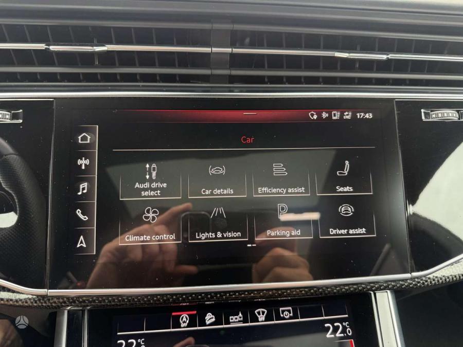 Zils Audi SQ8 2019 Tauragė, ar dzinēja tilpumu 3.96 L un nobraukumu 210 tūkst. km par 49000 €, foto 30 vietnē AUTOMOTO.COM.LV