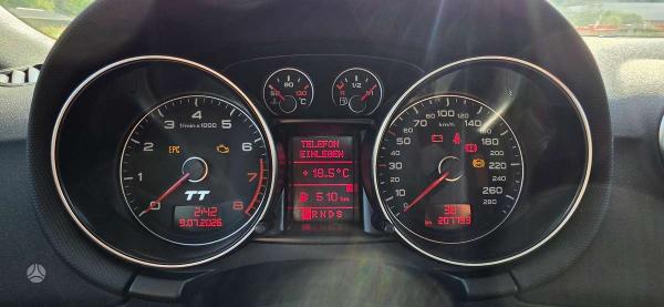 Black Audi TT 2008 in Vilnius, with an engine capacity of 1.98 L and mileage of 208 thousand km for 9900 €, photo 9 on AUTOMOTO.COM.LV