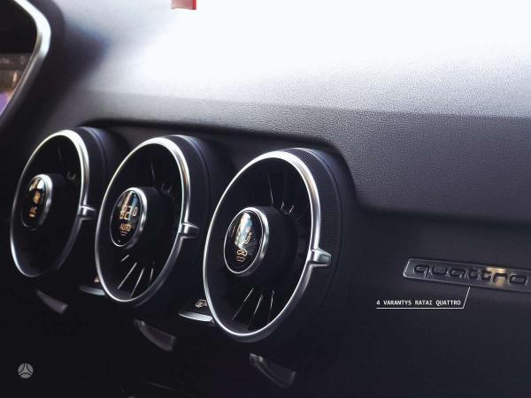 Black Audi TT 2016 in Vilnius, with an engine capacity of 2.00 L and mileage of 129 thousand km for 21900 €, photo 10 on AUTOMOTO.COM.LV