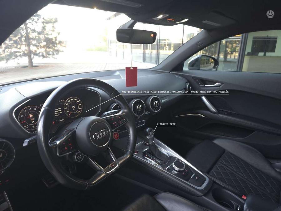 Black Audi TT 2016 in Vilnius, with an engine capacity of 2.00 L and mileage of 129 thousand km for 21900 €, photo 15 on AUTOMOTO.COM.LV