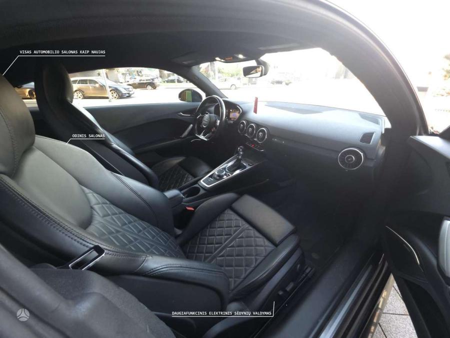 Black Audi TT 2016 in Vilnius, with an engine capacity of 2.00 L and mileage of 129 thousand km for 21900 €, photo 30 on AUTOMOTO.COM.LV