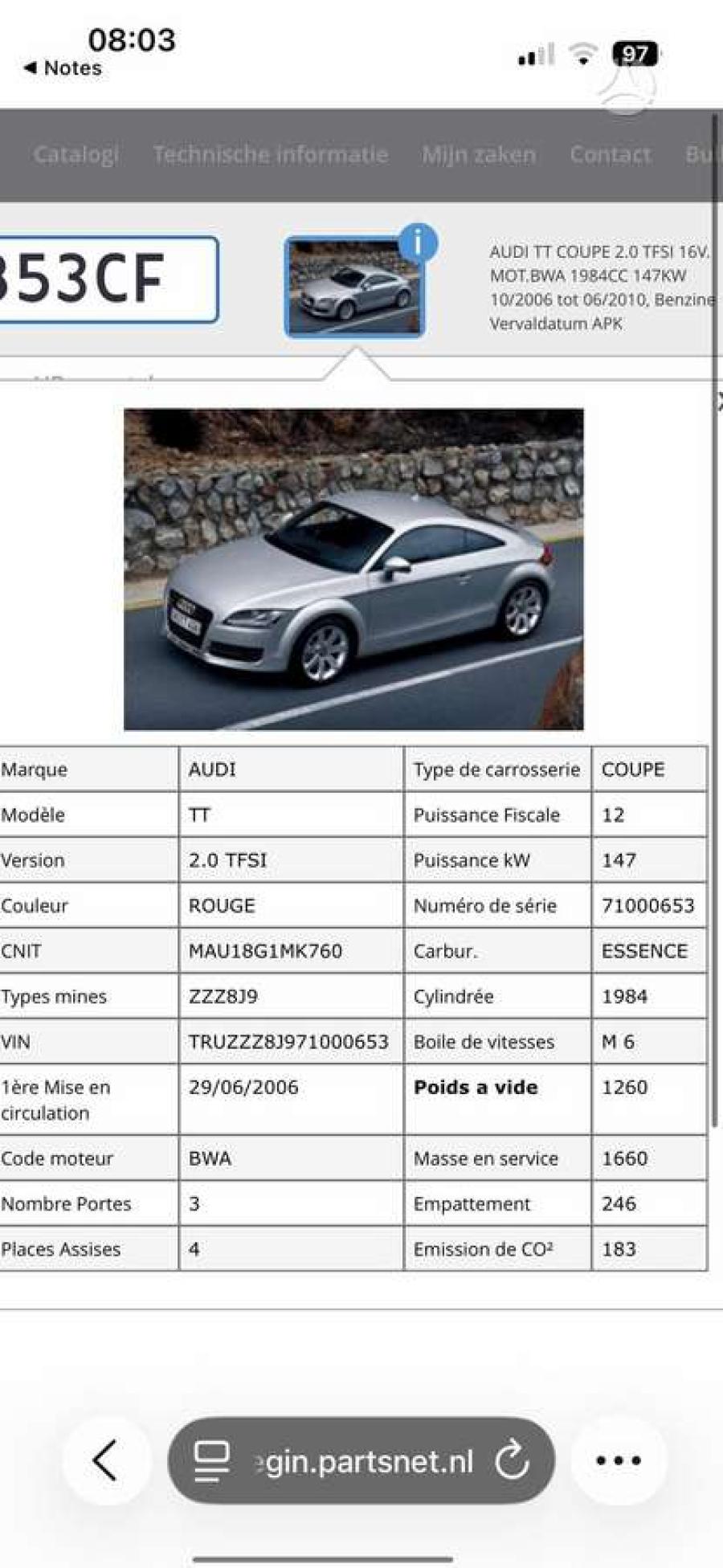 Sarkans Audi TT 2006 Tauragė, ar dzinēja tilpumu 2.00 L un nobraukumu 240 tūkst. km par 5700 €, foto 26 vietnē AUTOMOTO.COM.LV