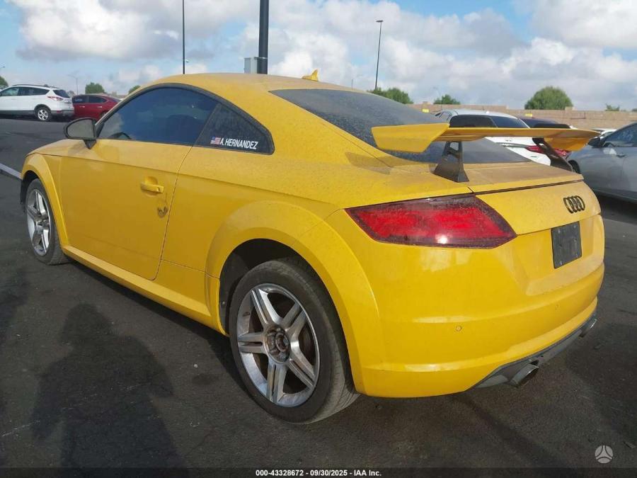 Yellow Audi TT 2017 in Vilnius, with an engine capacity of 1.98 L and mileage of 260 thousand km for 8500 €, photo 1 on AUTOMOTO.COM.LV