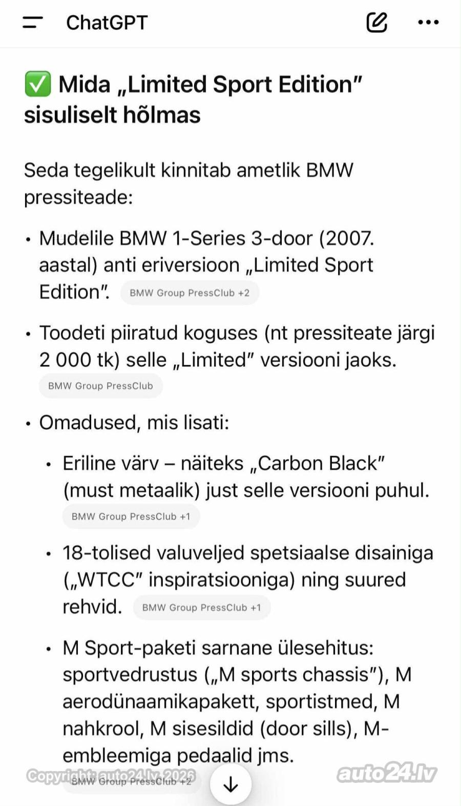 Black BMW 1-series 2007 in Tallinn, with an engine capacity of 2.00 L and mileage of 310 thousand km for 4999 €, photo 10 on AUTOMOTO.COM.LV