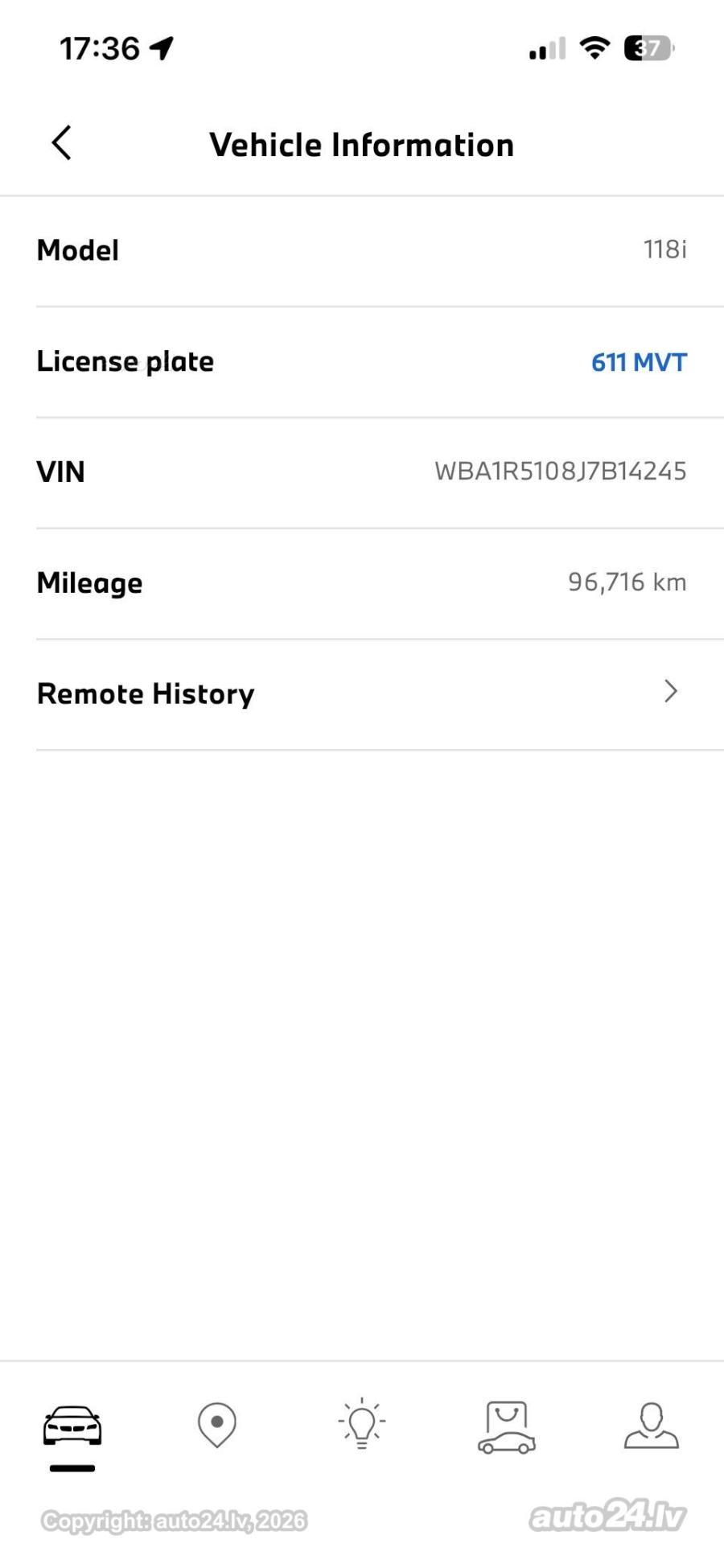 Синий БМВ 1 Серия 2018 в Таллин, объемом двигателя 1.50 л и пробегом 97 тыс. км за 15000 €, фото 11 на AUTOMOTO.COM.LV
