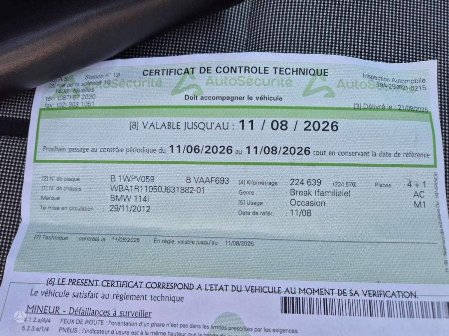 Белый БМВ 114 2012 в Шяуляй, объемом двигателя 1.60 л и пробегом 267 тыс. км за 4350 €, фото 29 на AUTOMOTO.COM.LV
