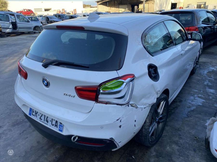White BMW 114 2017 in Taurage, with an engine capacity of 1.50 L and mileage of 151 thousand km for 4200 €, photo 6 on AUTOMOTO.COM.LV